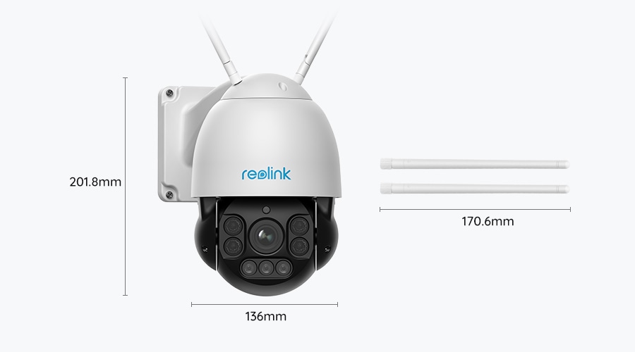 Reolink RLC-523WA - Caméra WiFi Intelligente 5MP PTZ avec Projecteur