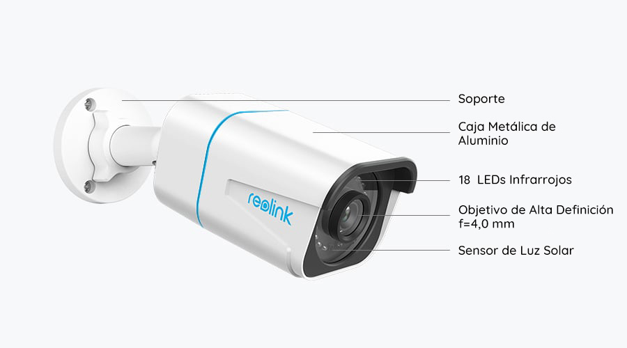 Reolink RLC-810A –Cámara IP de Seguridad PoE 4K con Detección de ...